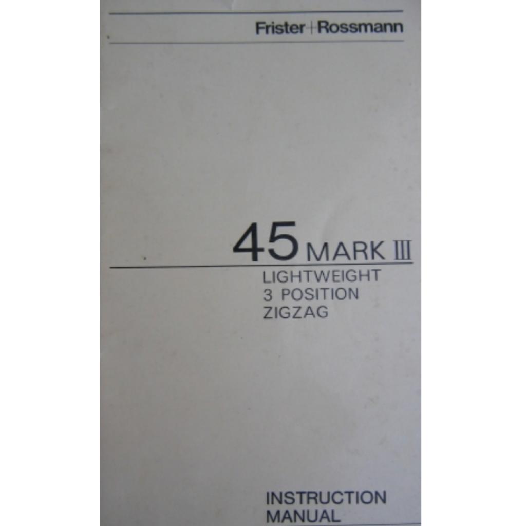 Frister and Rossmann Instruction Manuals